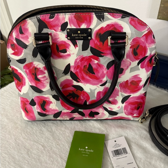 kate spade | Bags | Kate Spade Carli Grove Street Pink Floral Satchel ...